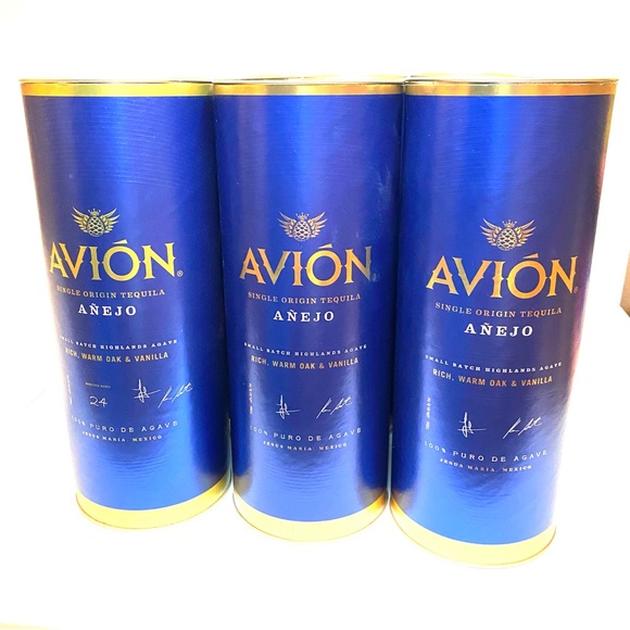 Other | Set Of 12 New Avion Anejo Tequila Liquor Bluegold 75ml Empty ...